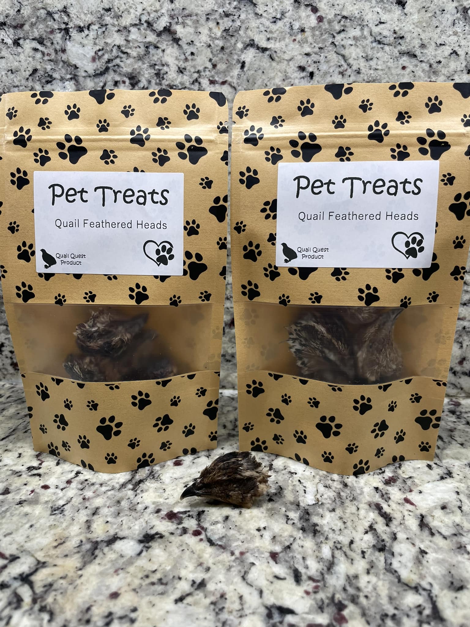 Feathered Heads, Dehydrated Pet Toy | One Stop Quail Shop